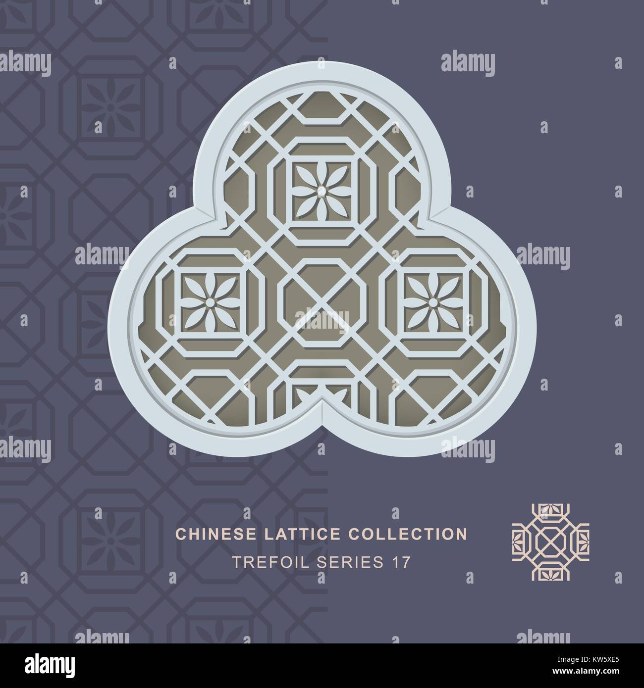 Chinese window tracery trefoil frame of polygon flower Stock Vector ...