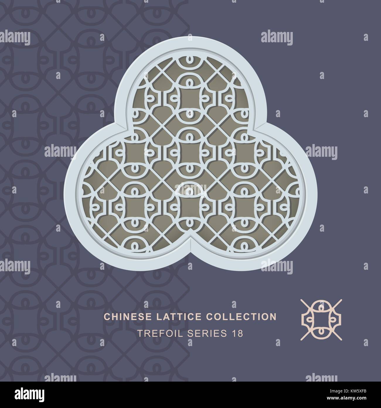 Chinese window tracery trefoil frame of round cross Stock Vector Image ...