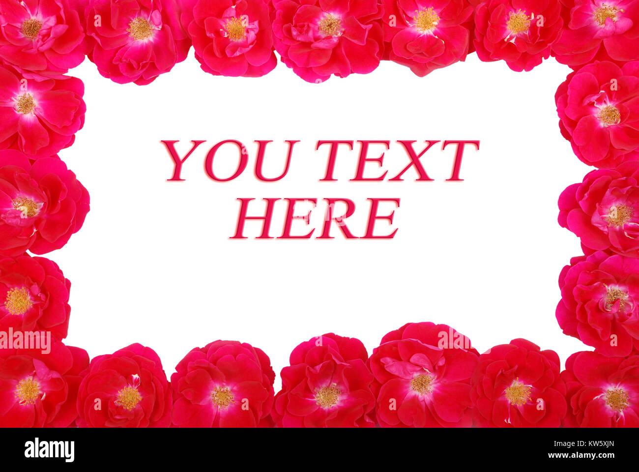 Frame of red roses for Valentine's day Stock Photo - Alamy