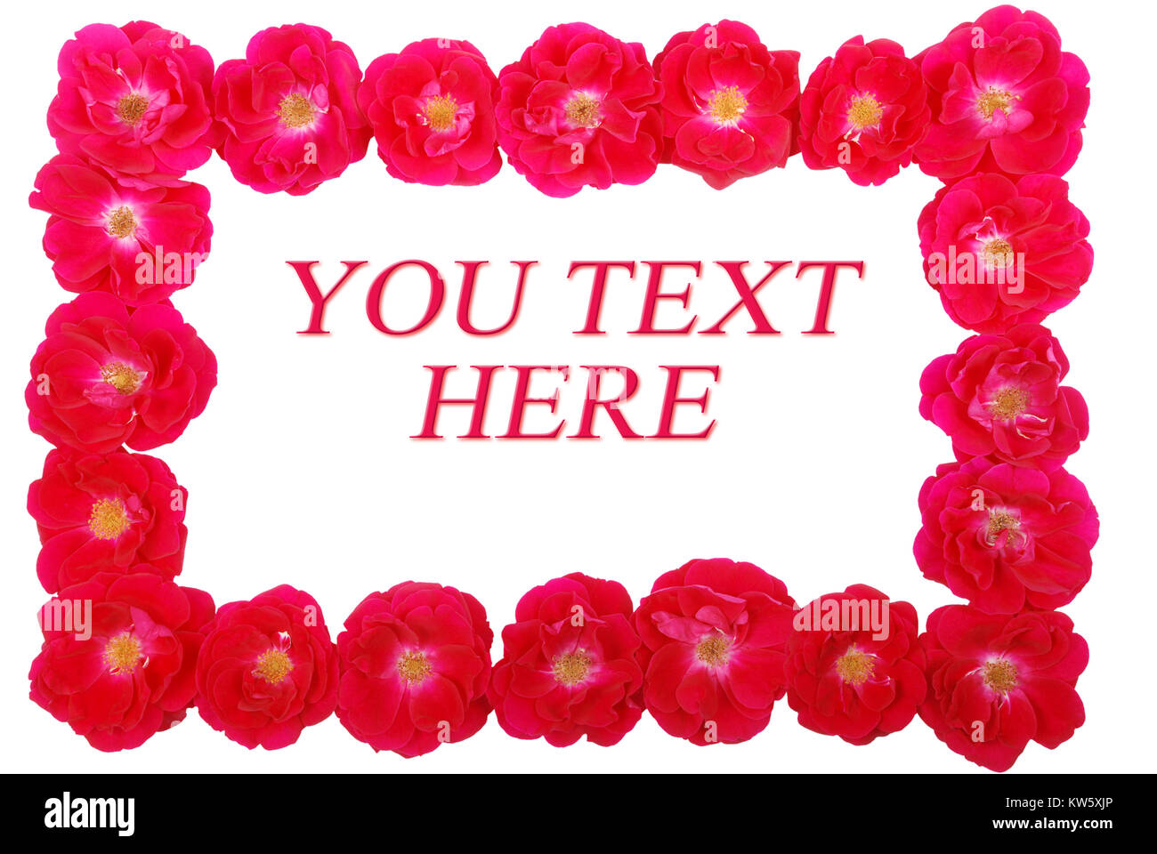 Frame of red roses for Valentine's day Stock Photo - Alamy