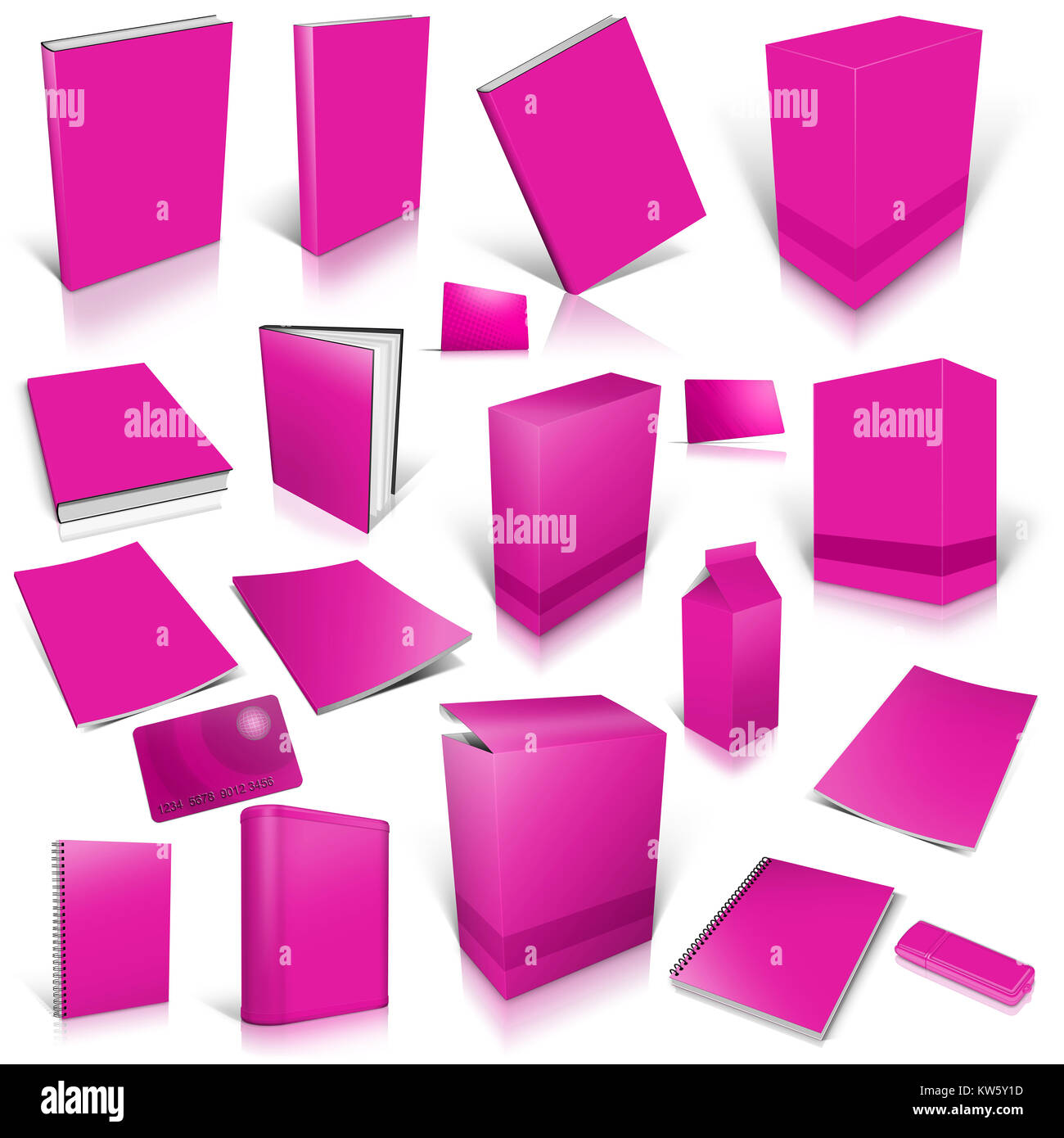 Margeta 3d blank cover collection, isolated on white Stock Photo - Alamy
