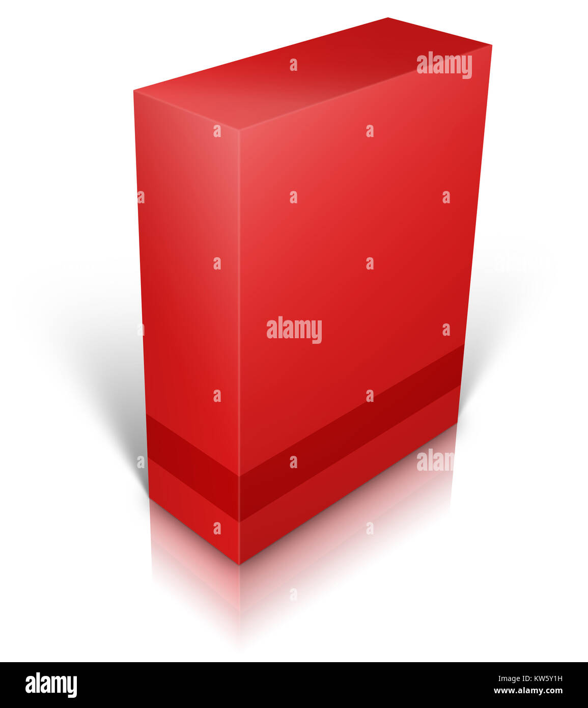 Red blank box isolated on white background ready to be personalized by ...