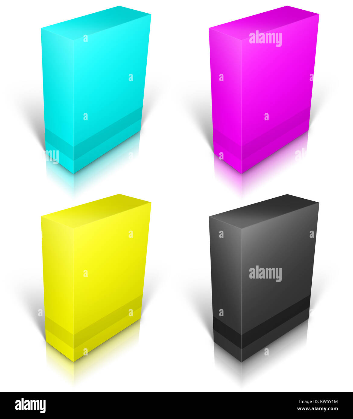 CMYK blank box isolated on white background ready to be personalized by ...