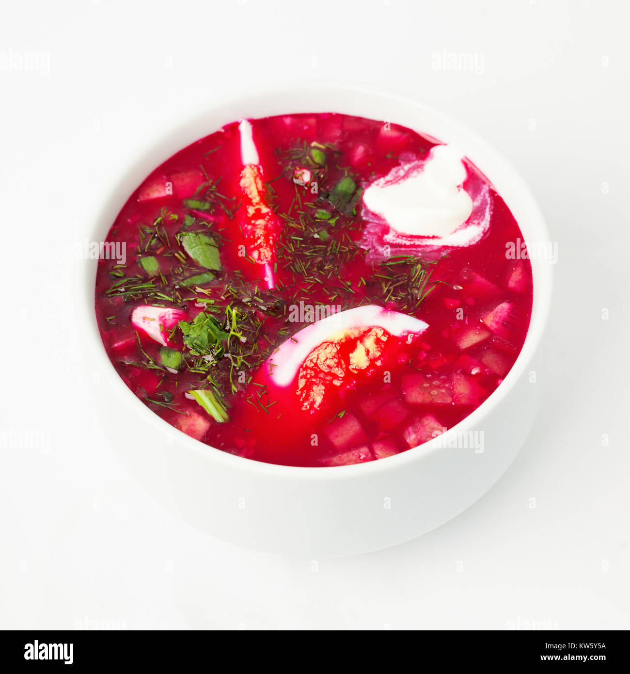 Cold Borsch Soup. Traditional Russian, Polish and Ukraine Сuisine Stock ...