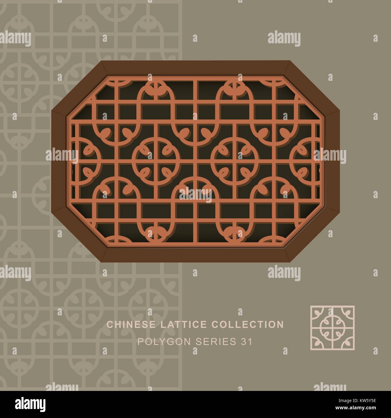 Chinese window tracery polygon frame of round square Stock Vector Image ...