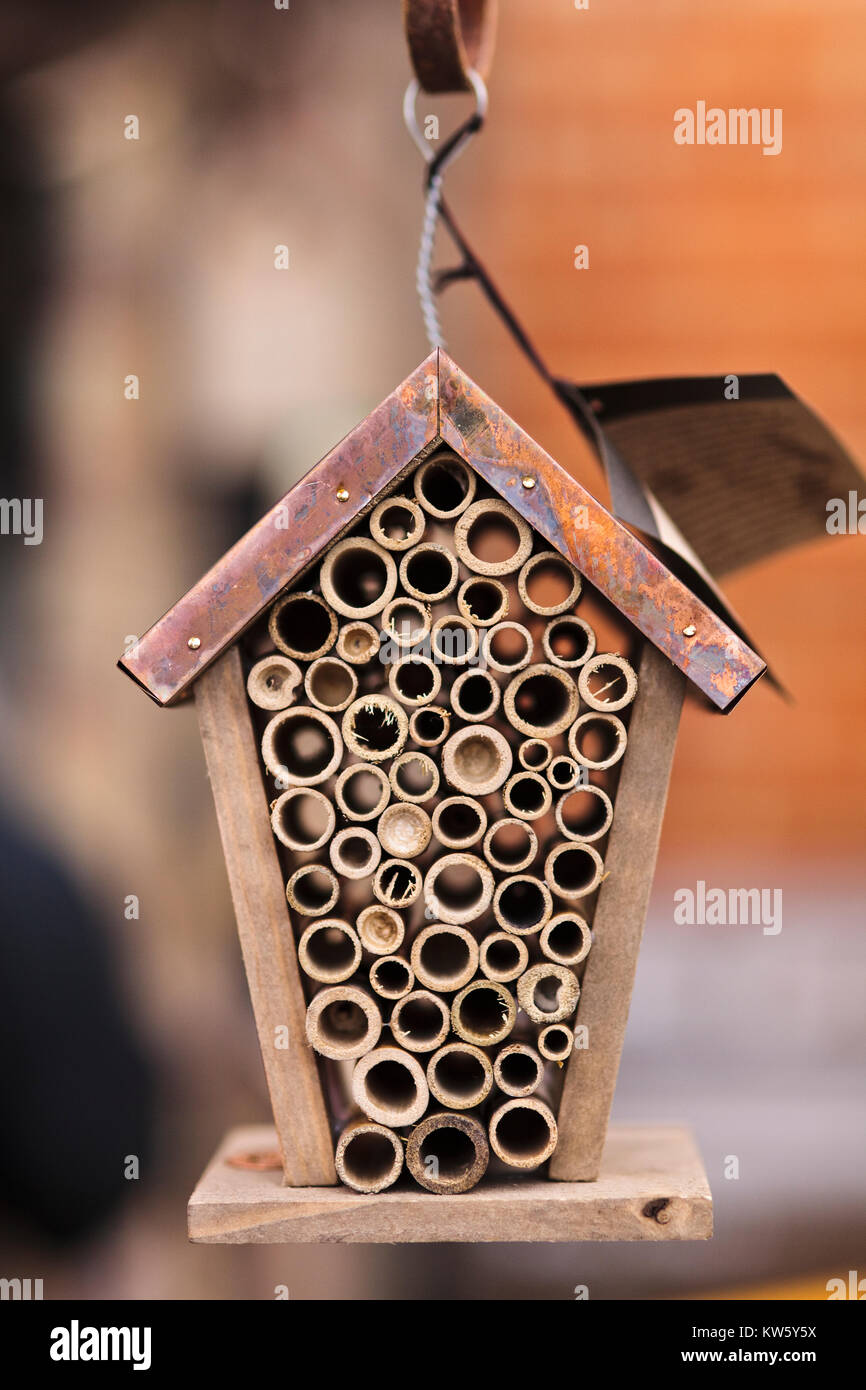 New garden insect shelters for sale at a market stall, UK Stock Photo ...