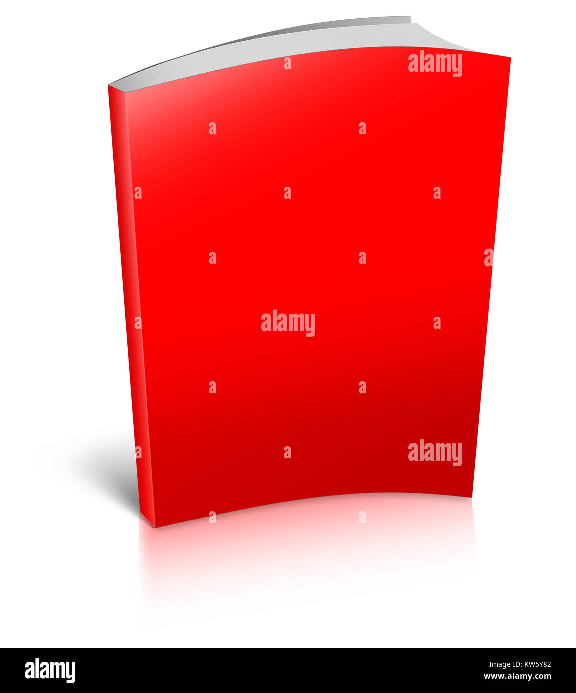 Red empty book template on white background Stock Photo - Alamy