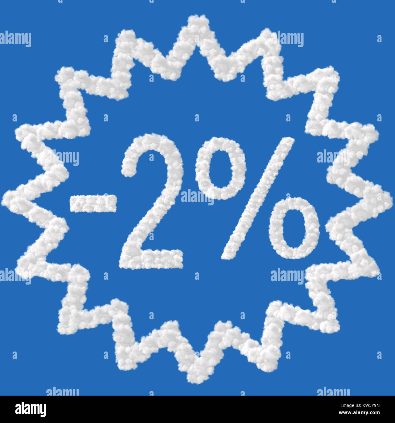 discount - 2 percent made from clouds on blue background Stock Photo ...