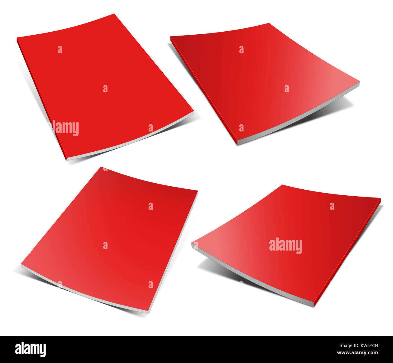 Empty red magazine on white background. Ready to be personalized by you ...