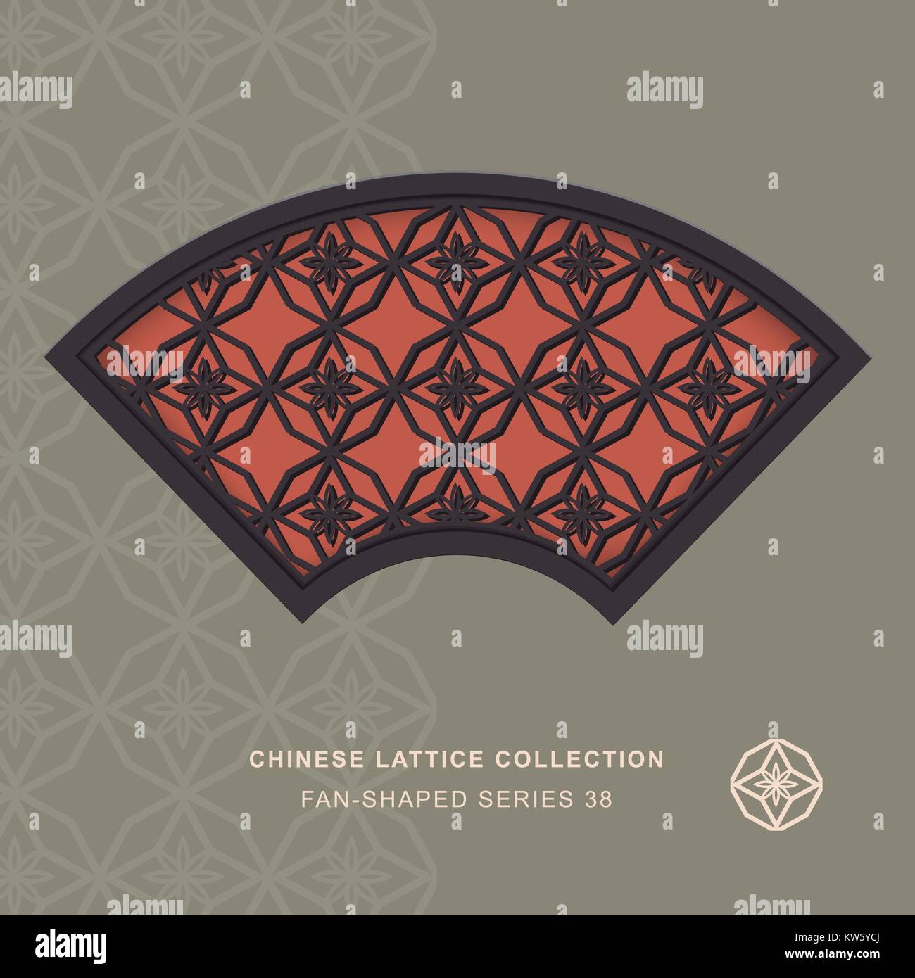 Chinese window tracery fan shaped frame of polygon star Stock Vector ...