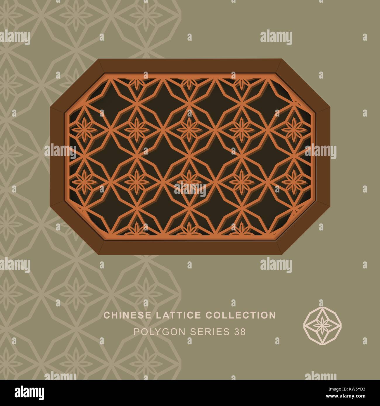Chinese window tracery polygon frame of polygon star Stock Vector Image ...
