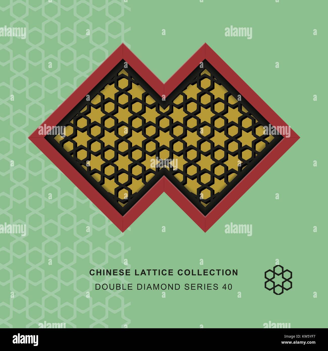 Chinese window tracery double diamond frame of star sign Stock Vector ...