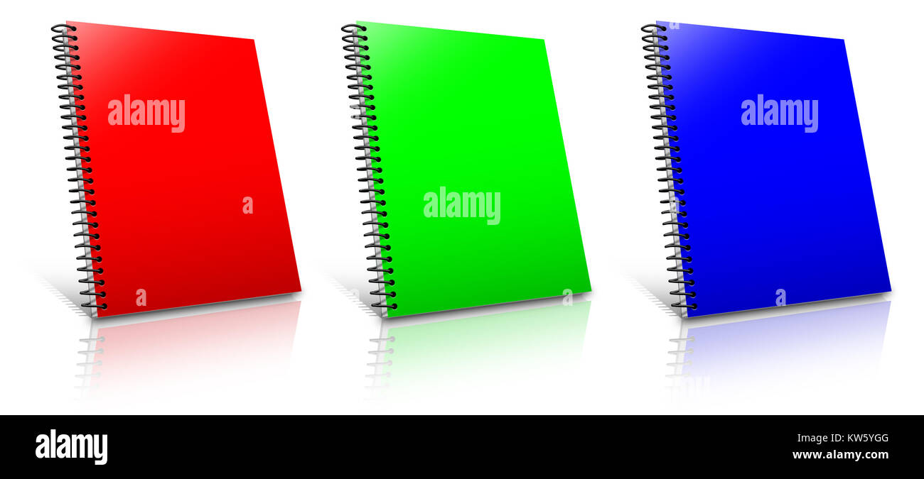 Spiral RGB binder. Note pad with white Stock Photo - Alamy