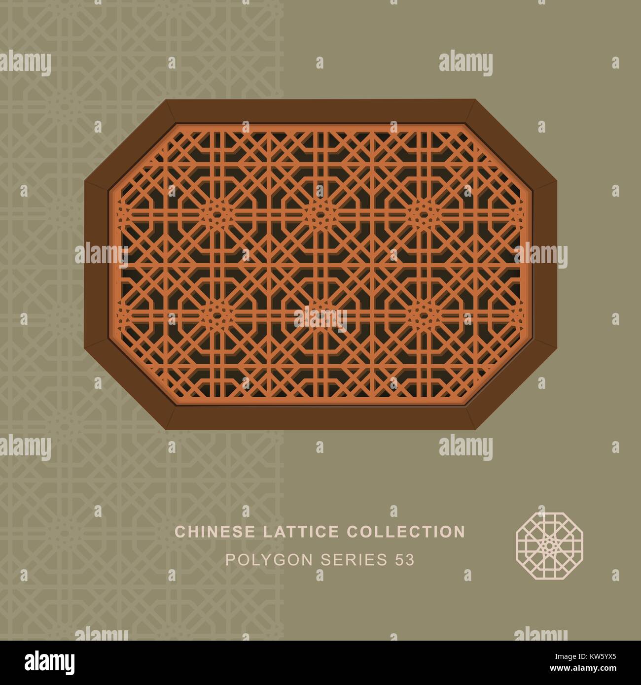 Chinese window tracery polygon frame of cross polygon Stock Vector ...