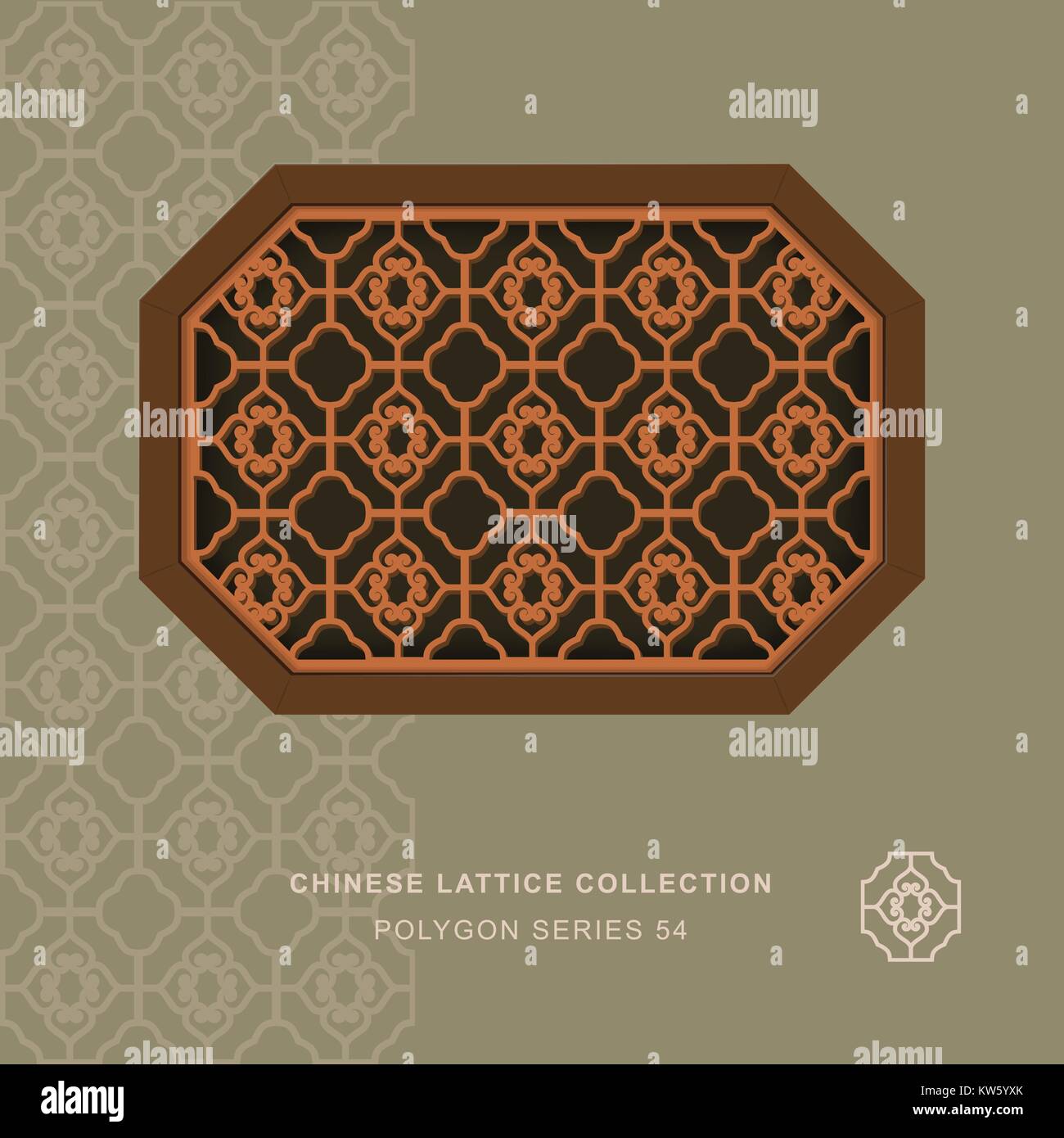 Chinese window tracery polygon frame of spiral diamond Stock Vector ...