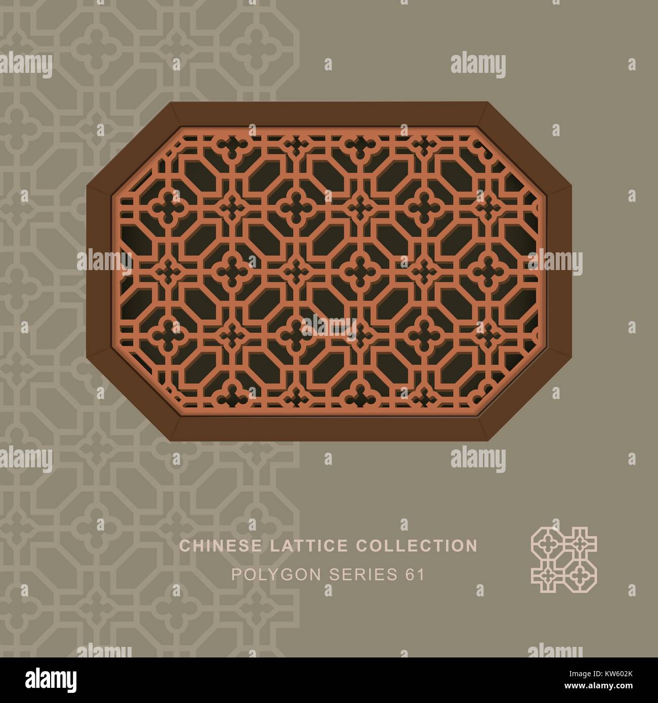 Chinese window tracery polygon frame of octagon cross Stock Vector ...