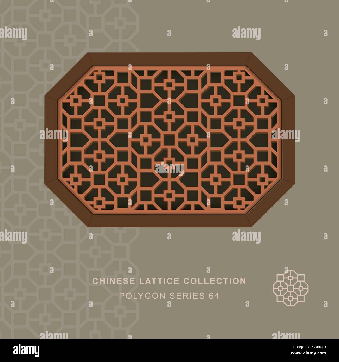 Chinese window tracery polygon frame of square octagon Stock Vector ...