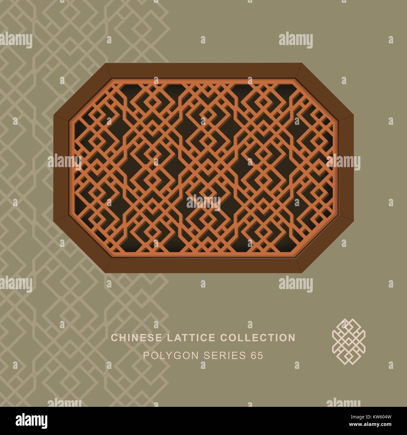 Chinese window tracery polygon frame of diamond check Stock Vector ...