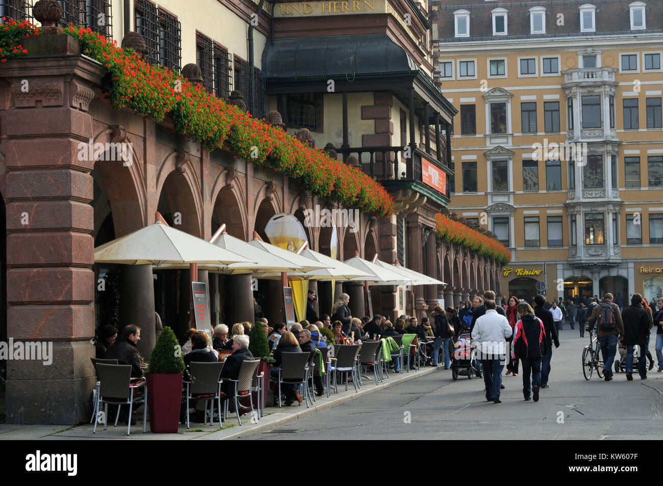 Leipzig marketplace, Leipzig Marktplatz Stock Photo - Alamy