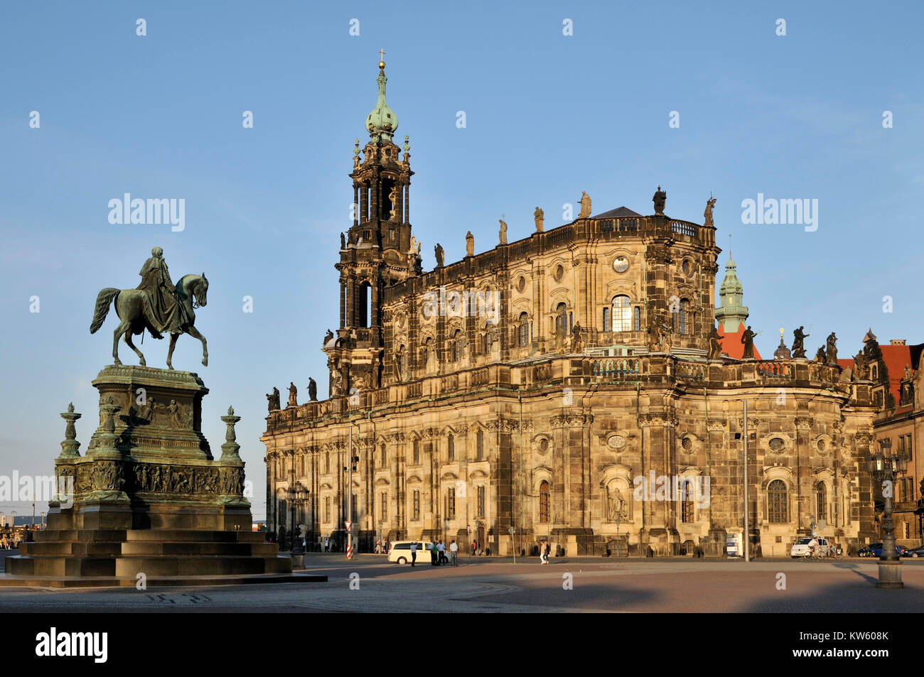 Theatre square with cathedral, Dresden, Theaterplatz mit Kathedrale ...