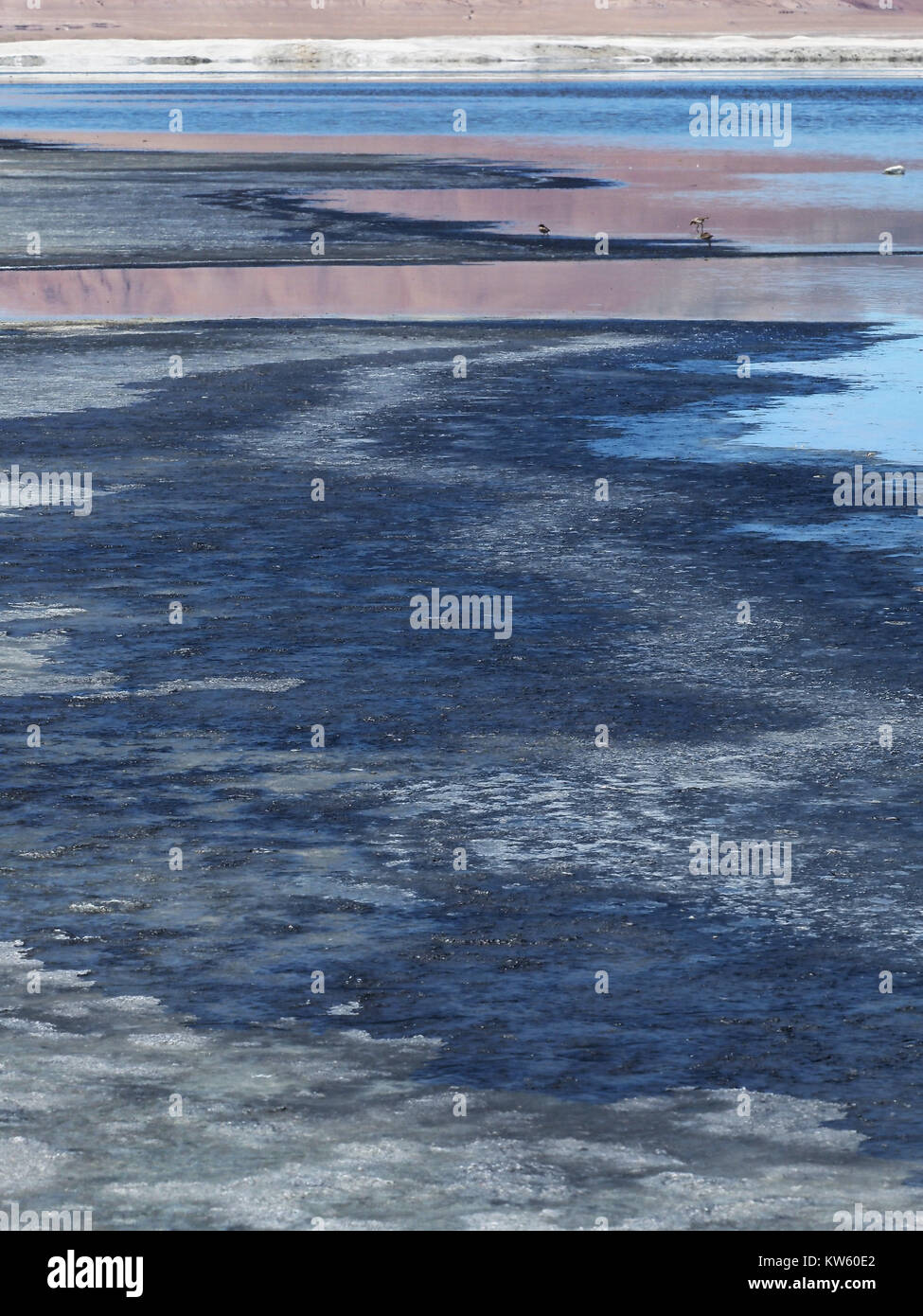 Abstract design background from blue water surface splittings, gray ...