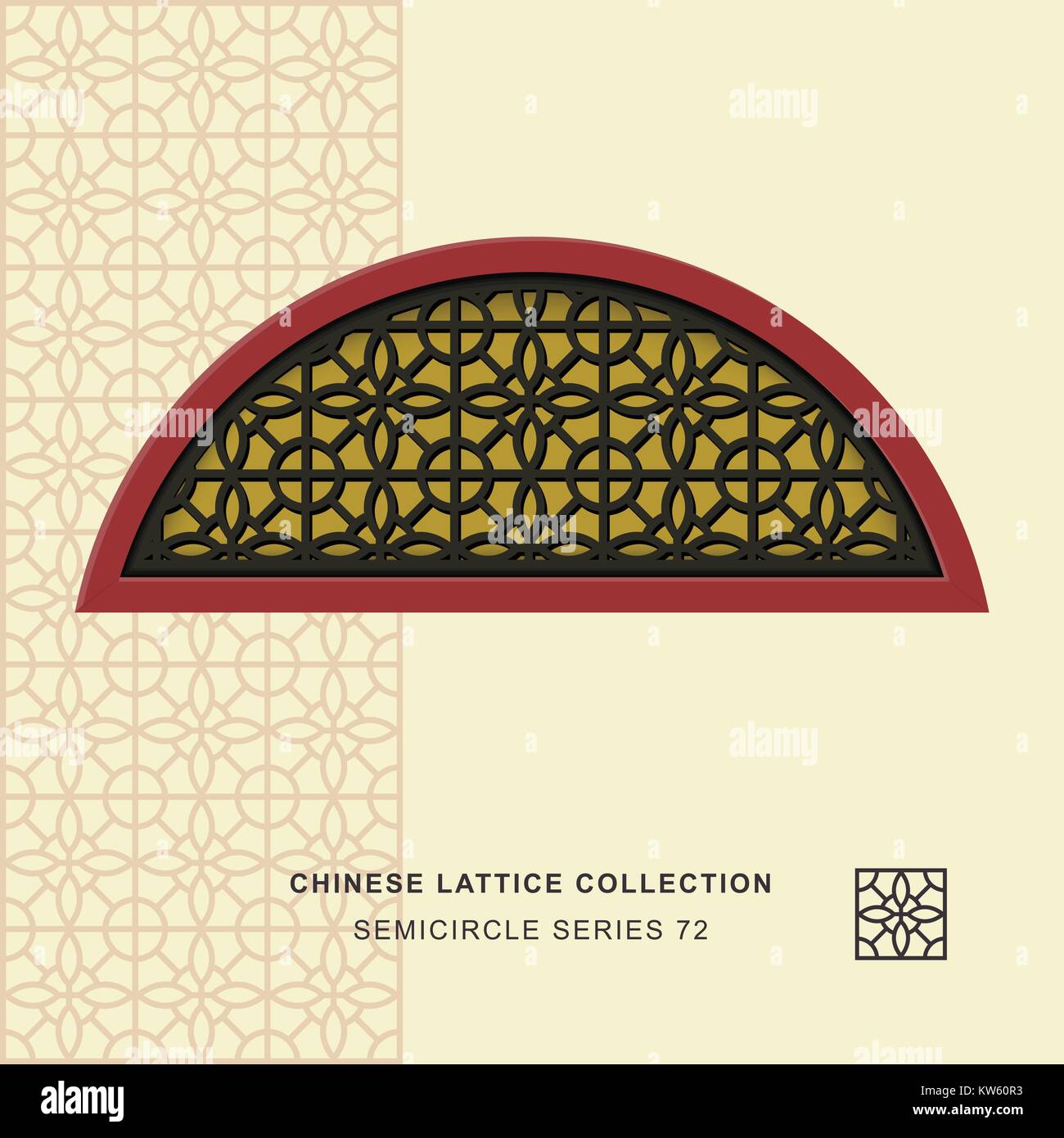 Chinese window tracery semicircle frame of circle flower Stock Vector ...