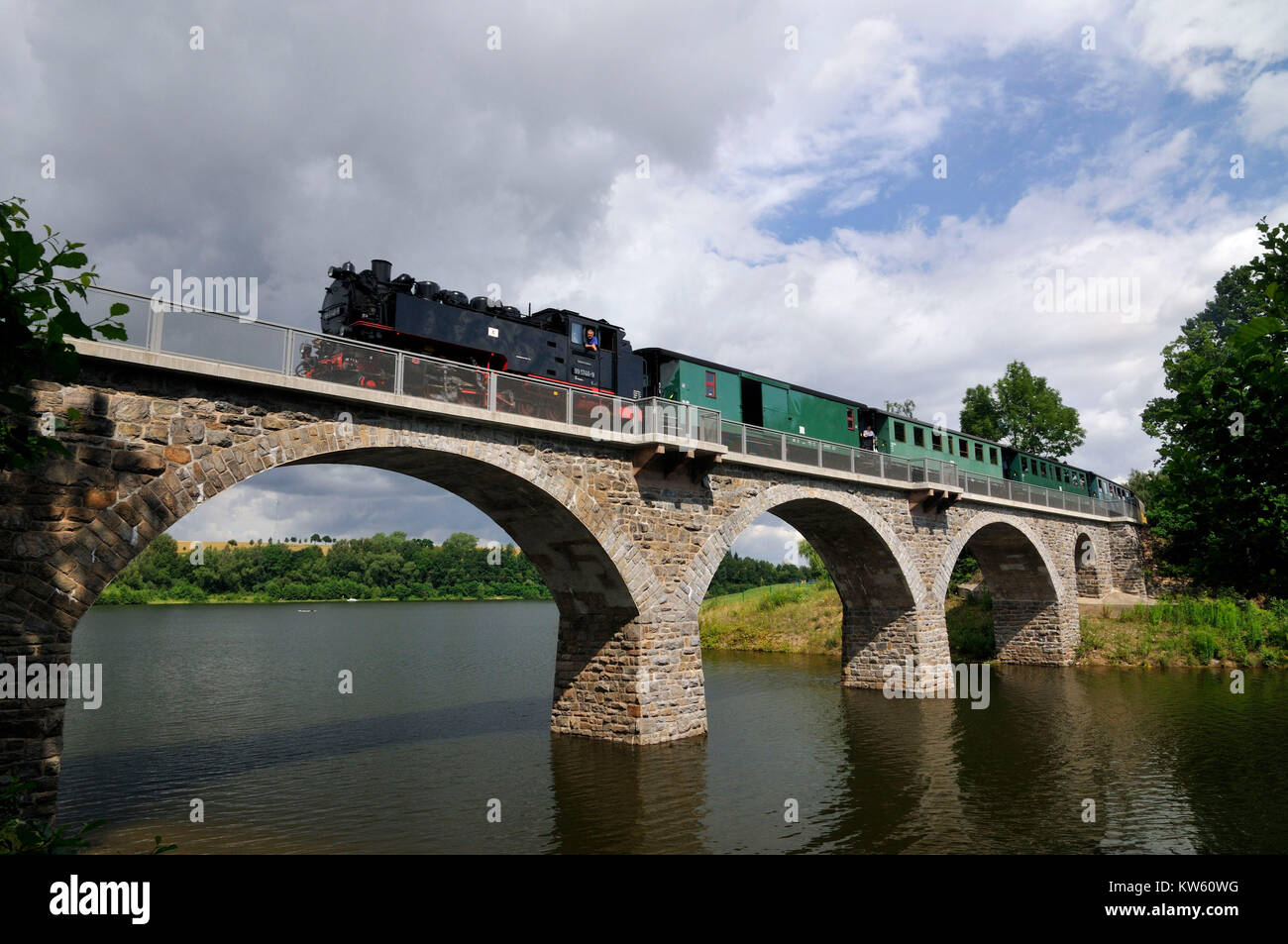 White scratch road in the Erzgebirge, Weisseritzbahn im Erzgebirge ...