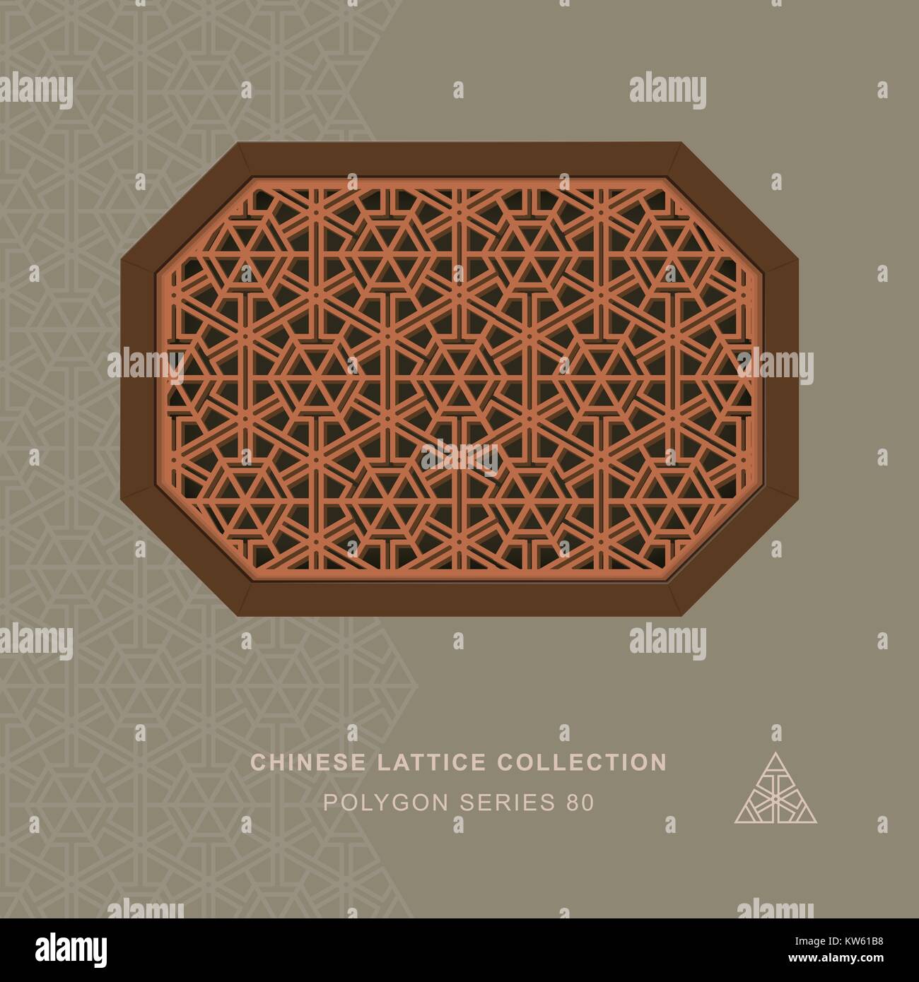 Chinese window tracery polygon frame of triangle octagon Stock Vector ...