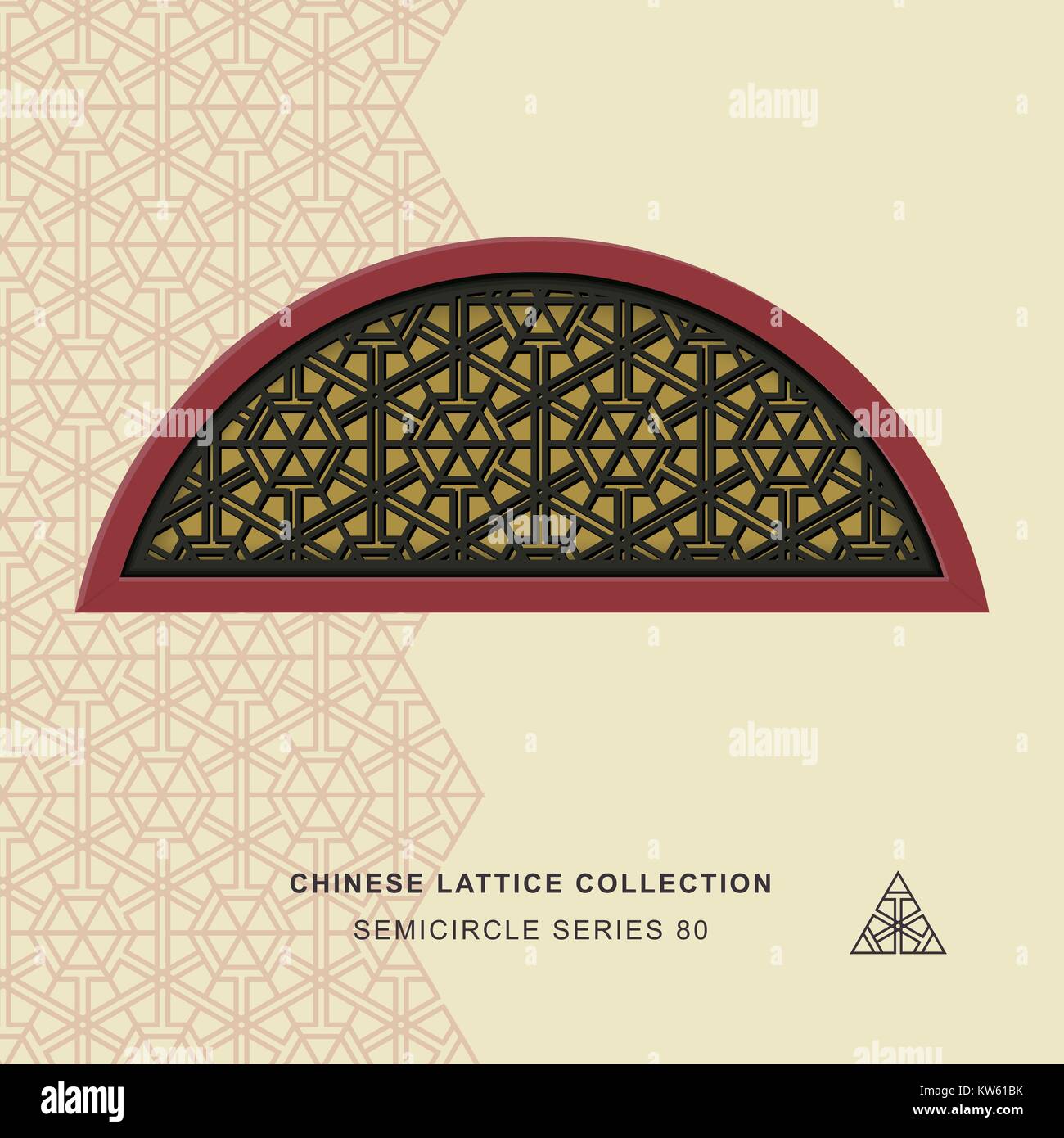 Chinese window tracery semicircle frame of triangle octagon Stock ...