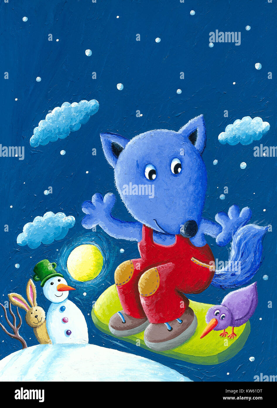 Fox and rabbit illustration hi-res stock photography and images - Alamy