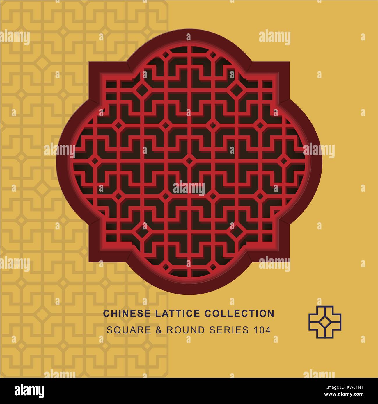 Chinese window tracery square round frame of square check Stock Vector ...