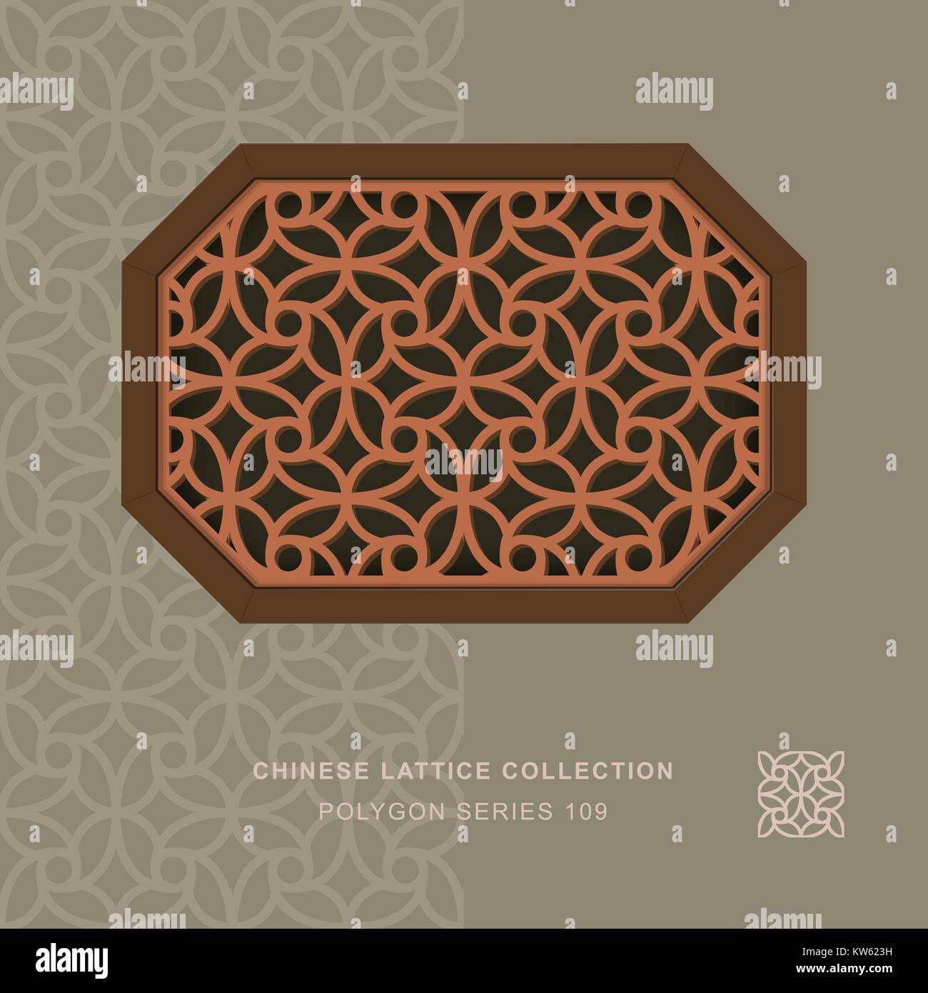 Chinese window tracery polygon frame of round spiral Stock Vector Image ...