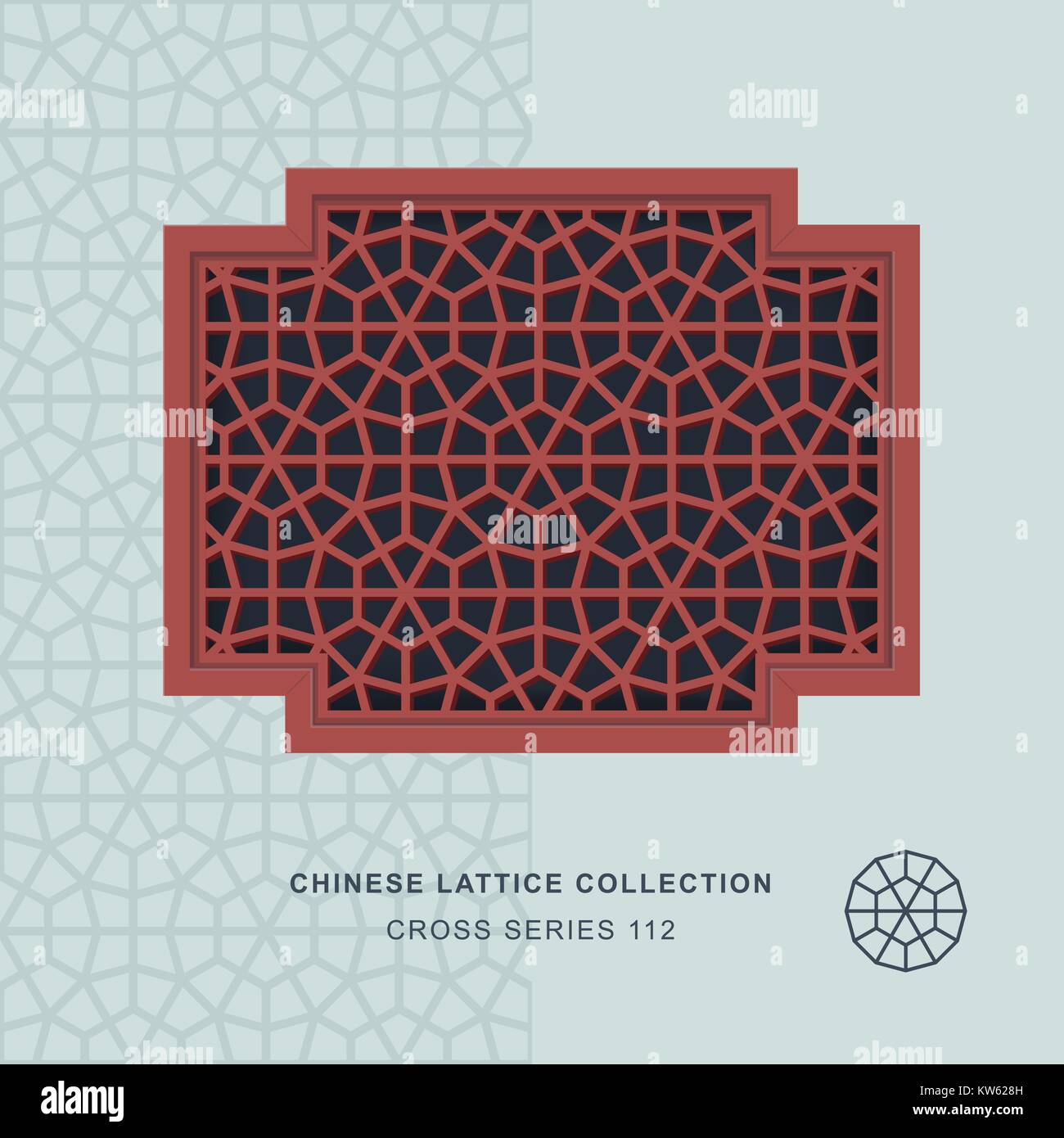 Cross Chinese Lattice of polygon cross geometry Stock Vector Image ...