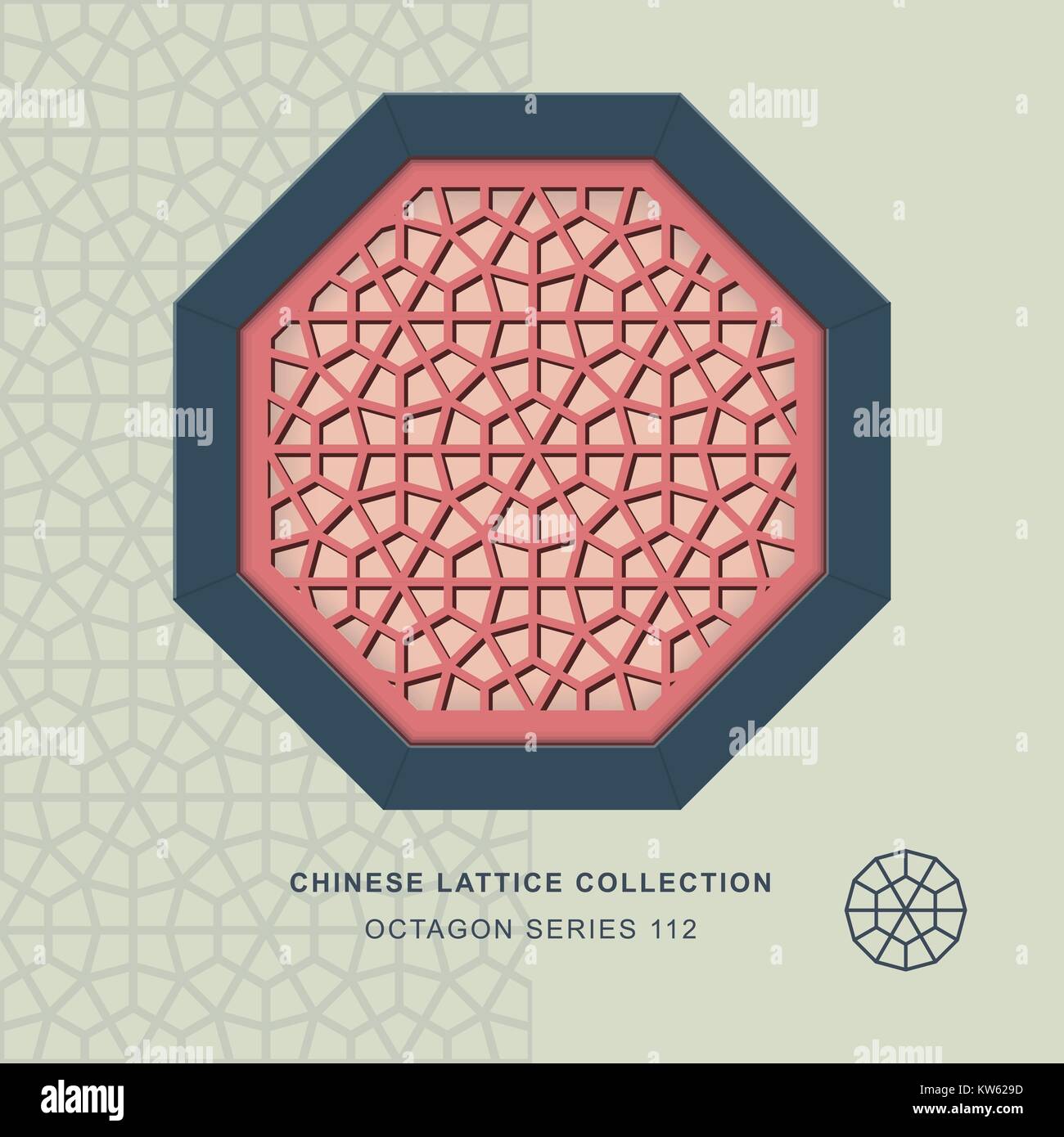 Octagon Chinese Lattice of polygon cross geometry Stock Vector Image ...