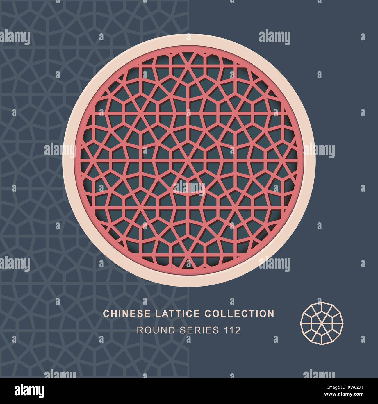 Round Chinese Lattice of polygon cross geometry Stock Vector Image ...