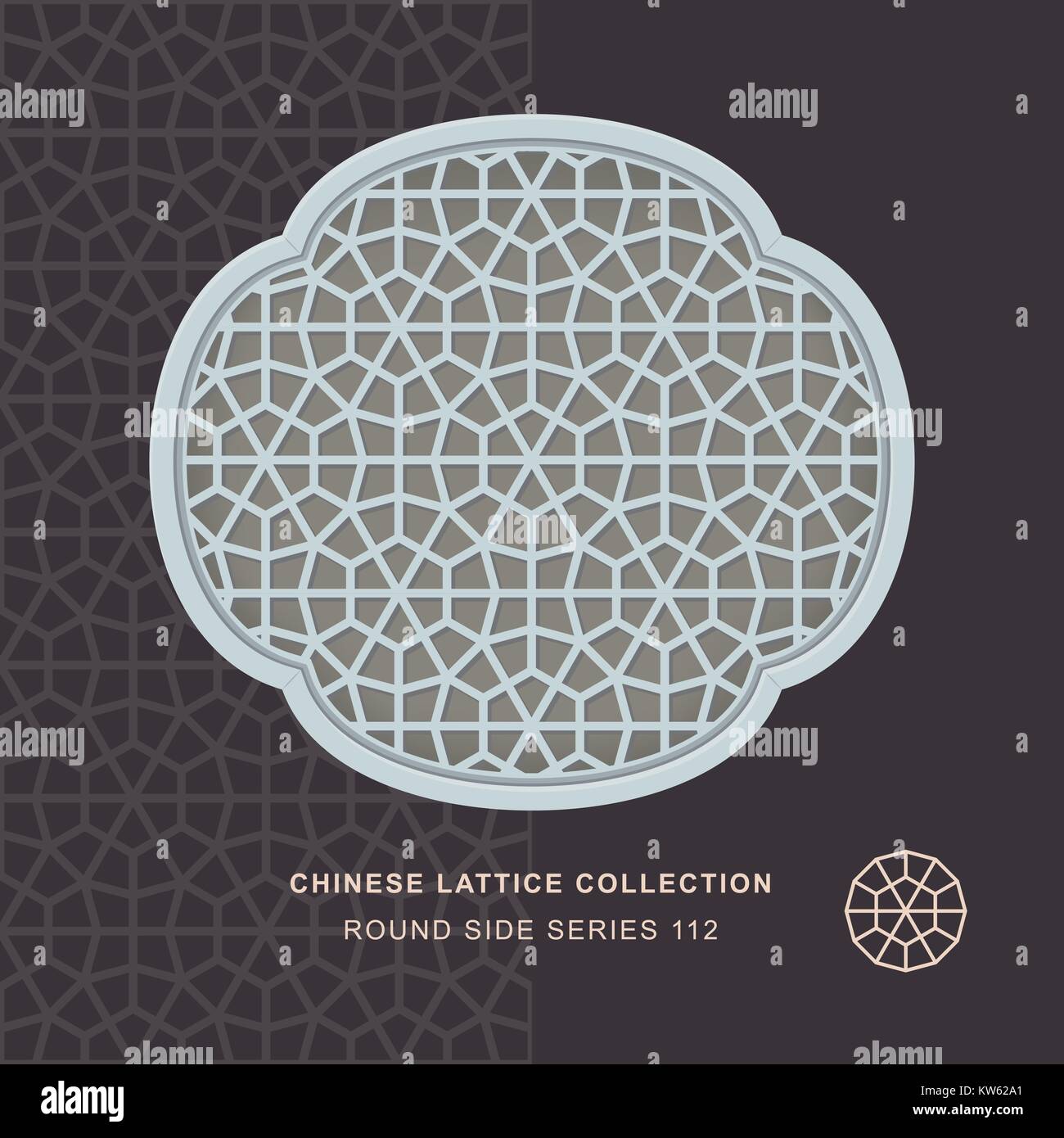 Round Side Chinese Lattice of polygon cross geometry Stock Vector Image ...