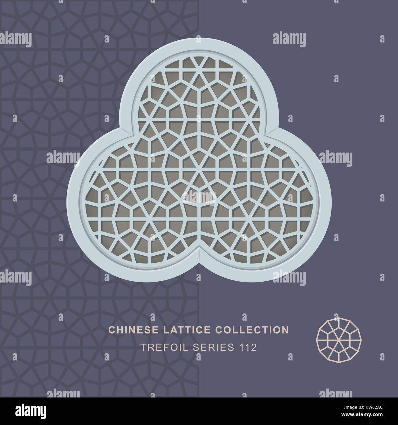 Trefoil Chinese Lattice of polygon cross geometry Stock Vector Image ...