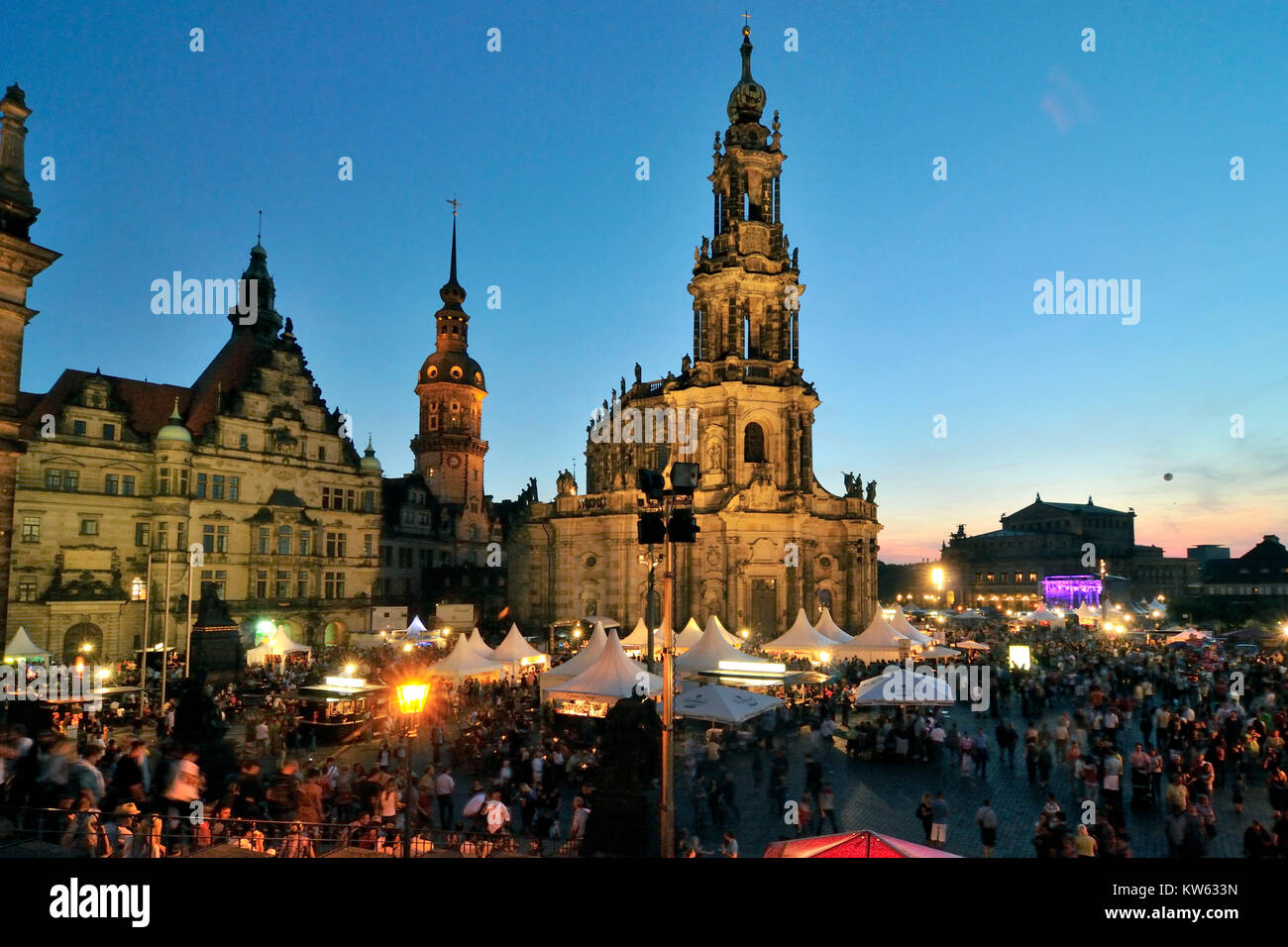 Dresden castle square, Dresden Schlossplatz Stock Photo - Alamy