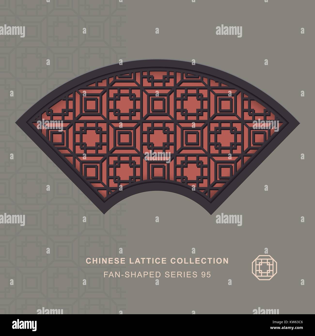 Chinese window tracery fan shaped frame of octagon square Stock Vector ...