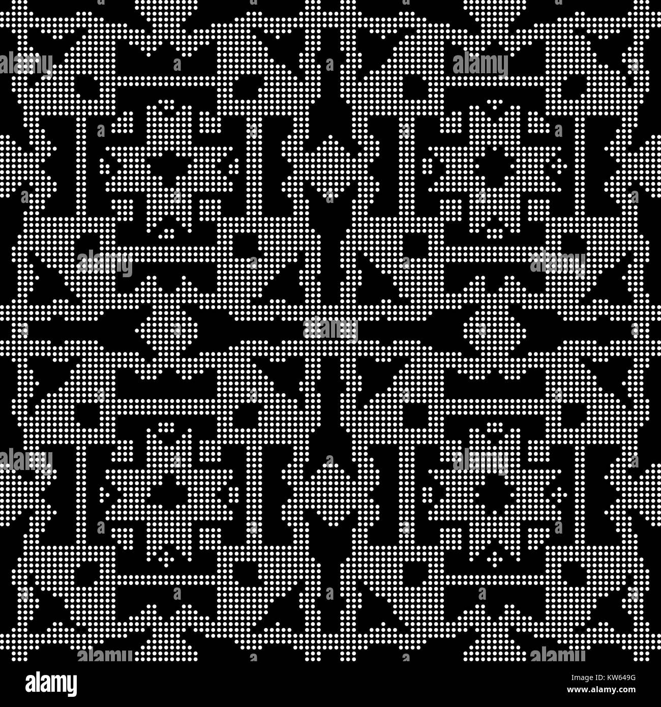 Halftone round black seamless background cross star geometry frame ...
