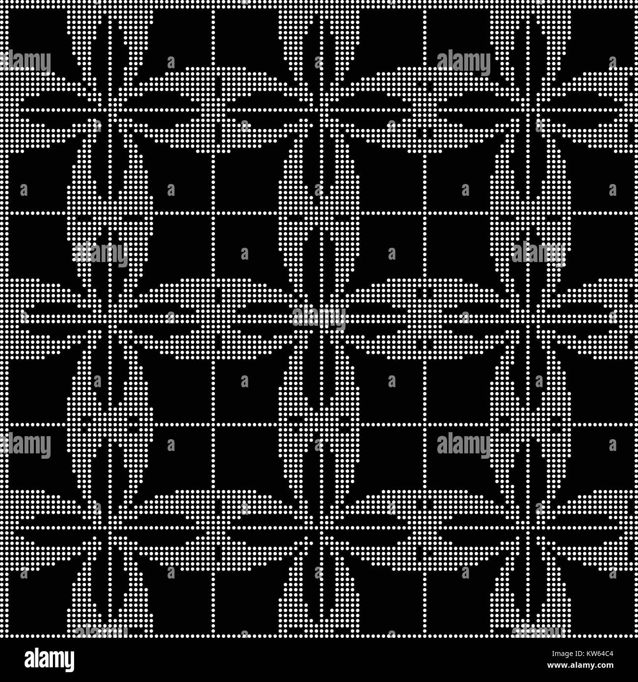 Halftone round black seamless background curve cross geometry Stock ...