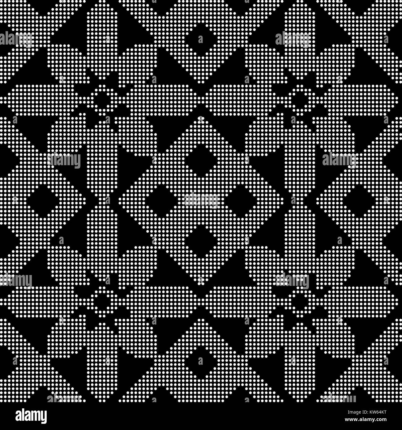 Halftone round black seamless background crystal cross square check ...