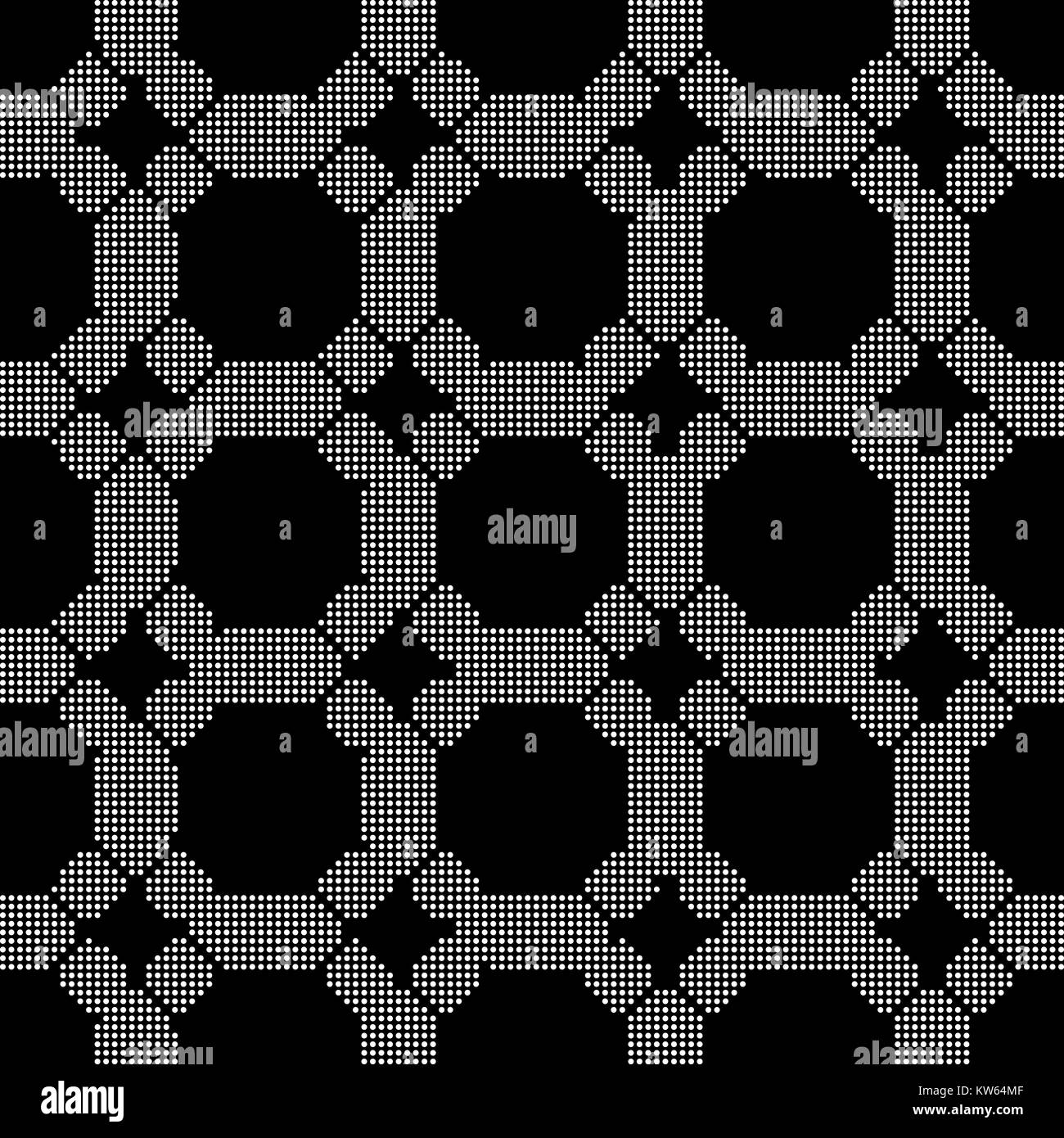 Halftone round black seamless background round corner octagon cross ...
