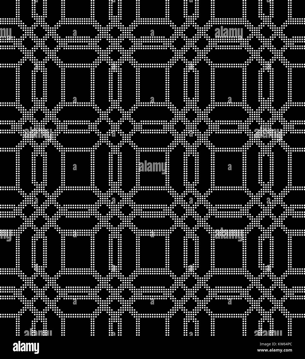 Halftone round black seamless background polygon square cross line ...