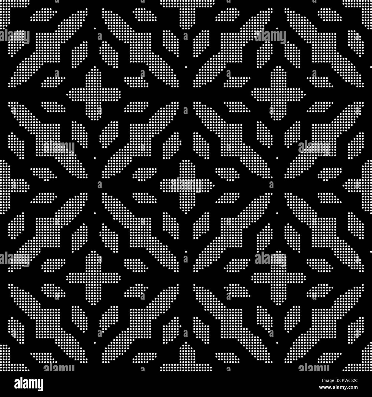 Halftone round black seamless background polygon cross geometry Stock ...