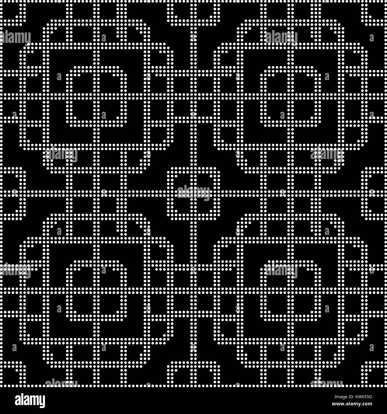 Halftone round black seamless background round corner square cross ...