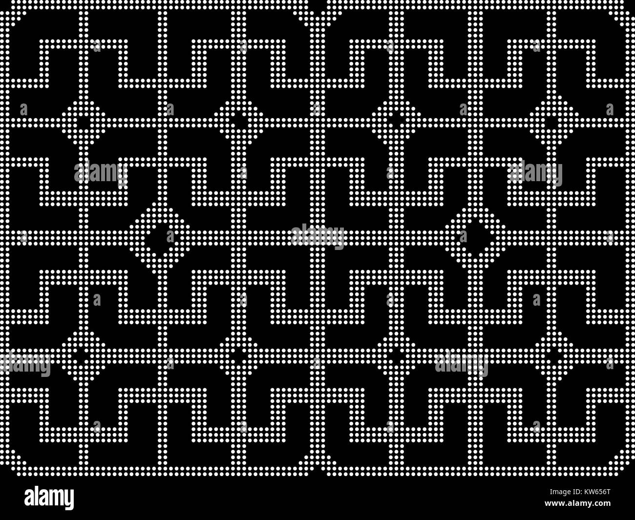 Halftone round black seamless background square check cross lattice ...