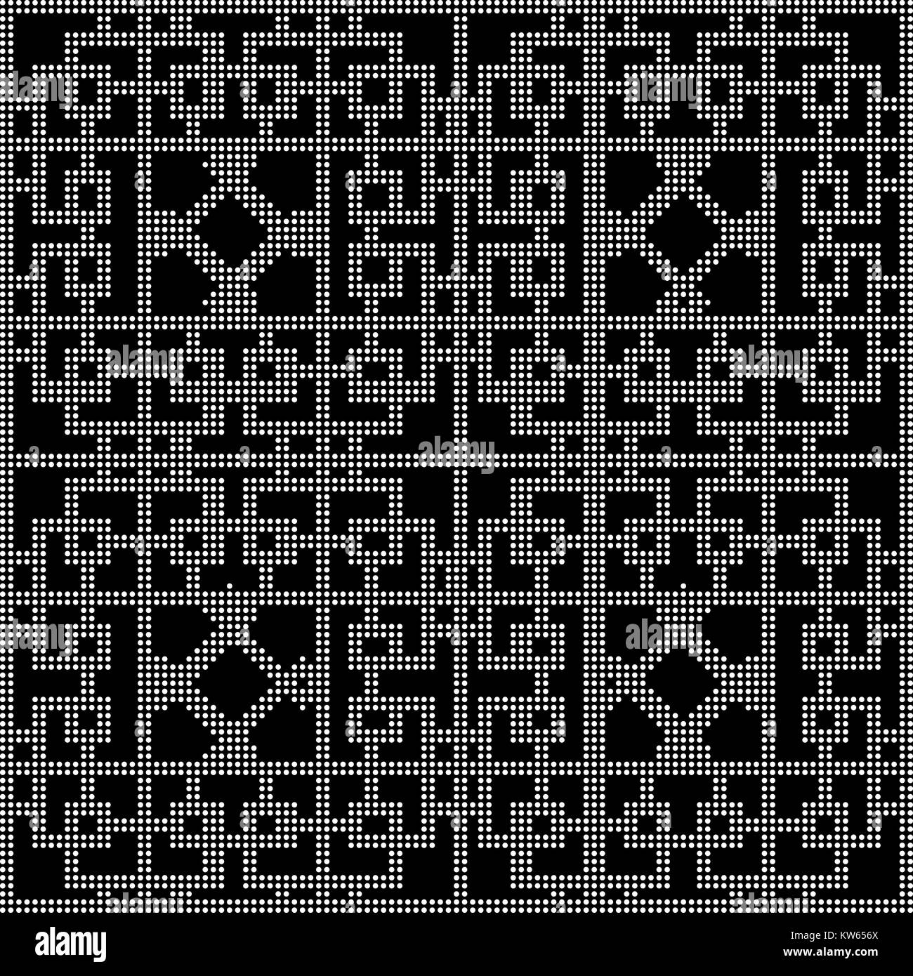 Halftone round black seamless background square diamond check cross ...