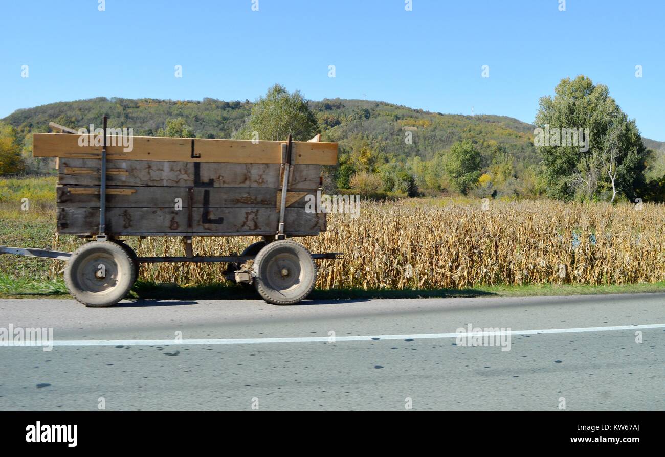 trailer on the road Stock Photo - Alamy