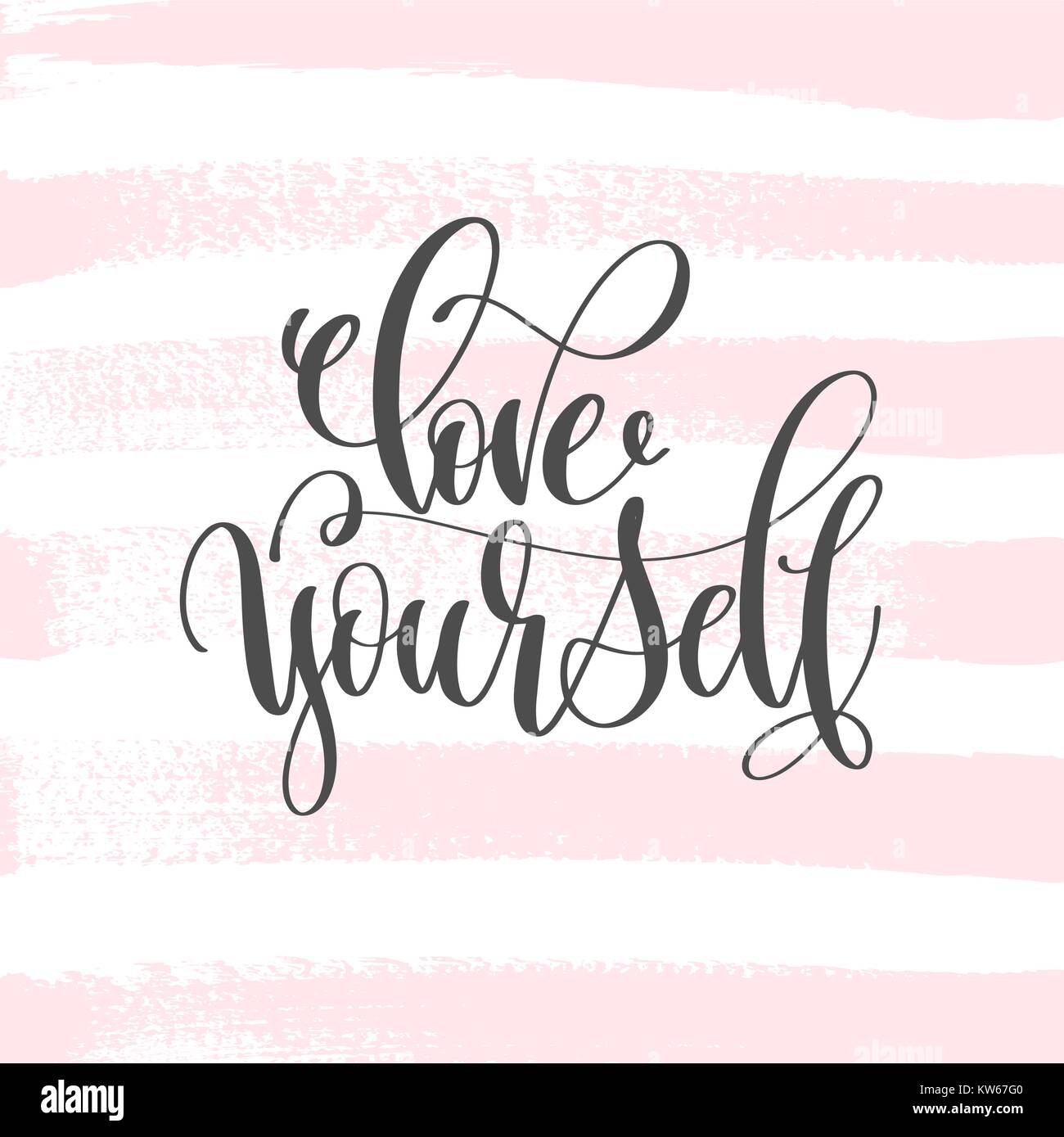 love yourself - hand lettering inscription text design Stock Vector ...
